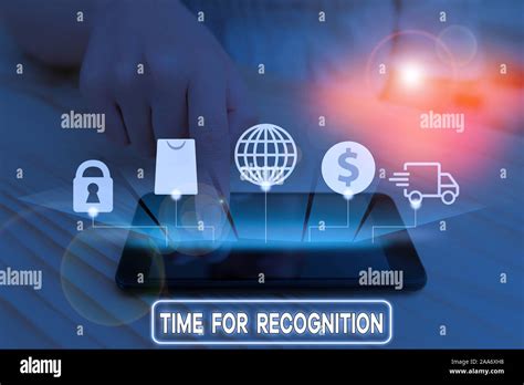 Writing Note Showing Time For Recognition Business Concept For Acknowledgement Interval Between