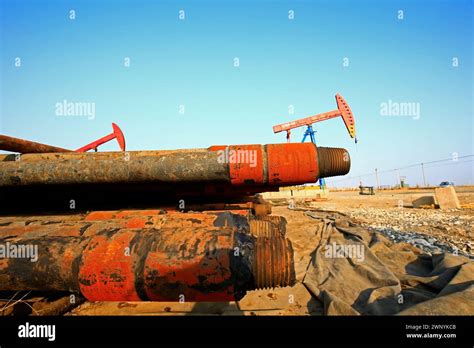 Oil Drill Pipe Stock Photo Alamy