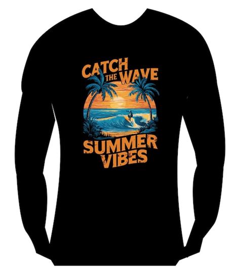 Premium Vector Catch The Wave Summer Vibes Svg Tshirt Design Summer