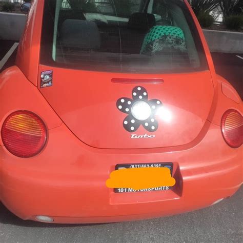 Vw Beetle Flower White And Blue Bling Daisy Etsy
