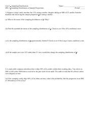 Sampling Distributions Mean Standard Deviation And Normality Course Hero