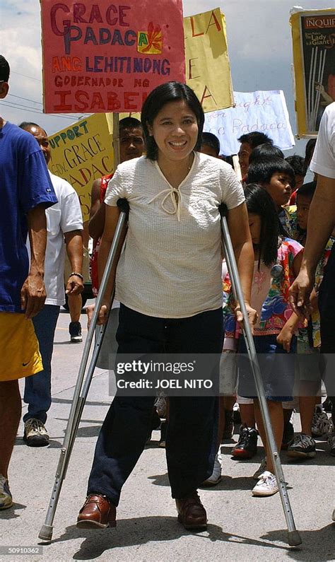 Grace Padaca A Polio Victim Leads A Protest March In Suburban News Photo Getty Images