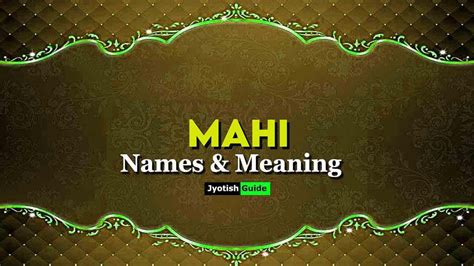 Mahi Name Meaning Origin Astrology Details Personality Numerology