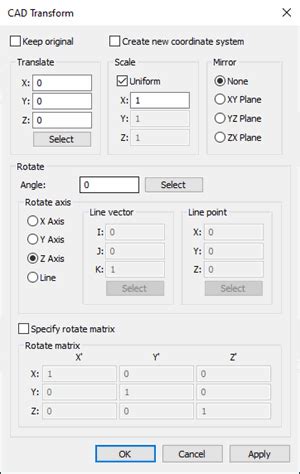 Transforming A CAD Model