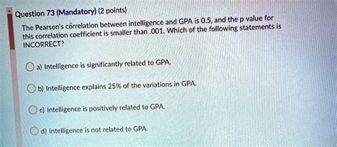 Solved Question 73 Mandatory 2 Points And Gpa Is 05and The P