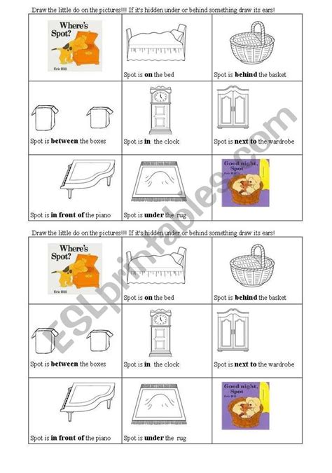 Where´s Spot Esl Worksheet By Chocolateswirl Grammar Worksheets