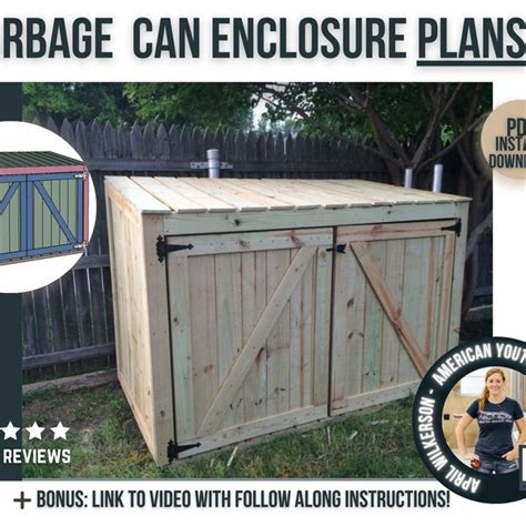 Outdoor Garbage Can Storage Plans Etsy Uk