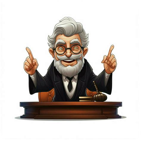 Judge 2d Cartoon Illustraton On White Background High Qual 30688863