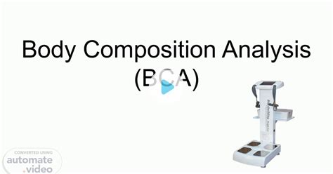 Body Composition Analysis Bca Automate Video