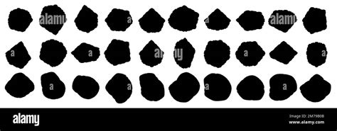 Set Of 30 Blob Shapes With Rough Edges Collection Of Abstract Vector