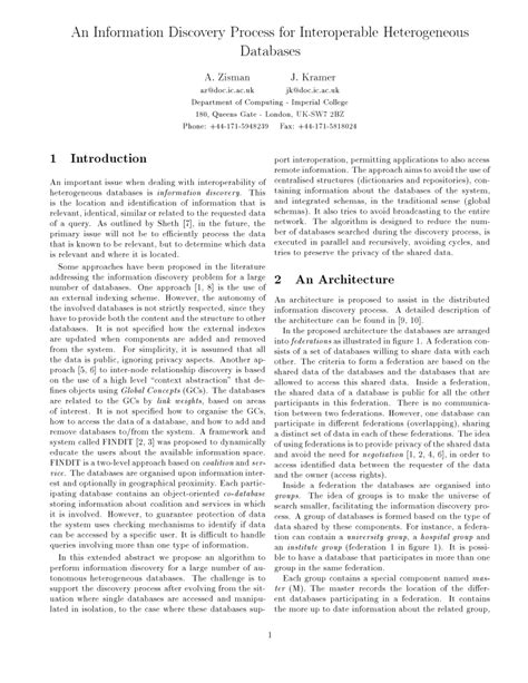 Pdf An Information Discovery Process For Interoperable Heterogeneous