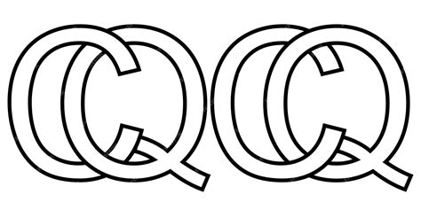 Logo Signe Qc Et Cq Icône Signe Deux Lettres Entrelacées Qc Logo