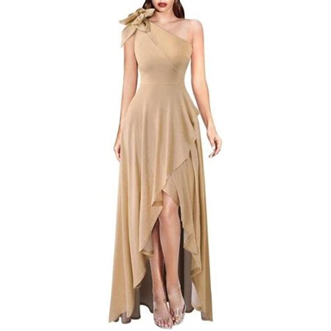 Dresses Sexy One Shoulder 3d Flower Formal Maxi Dress Evening Prom