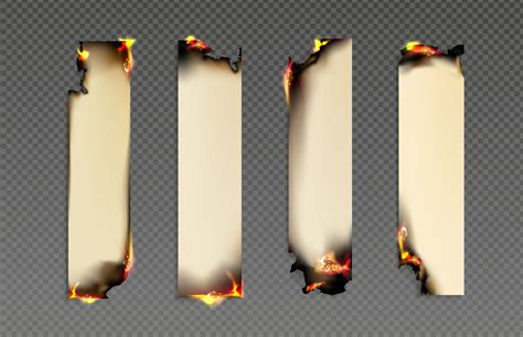 Burning paper png set isolated on transparent 17125502 Vector Art at ...