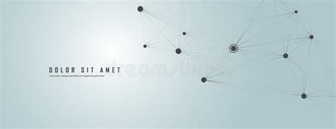 Vector Molecular Connection Pattern With Dots And Lines In Black Stock Illustration