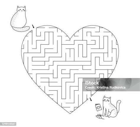 아이들을위한 심장 모양 미로 게임 세인트 발렌타인 데이 색칠 페이지 0명에 대한 스톡 벡터 아트 및 기타 이미지 0명 거리 검색 Istock