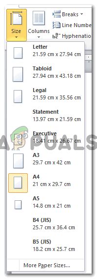How To Change The Size Of The Document On Microsoft Word Appuals