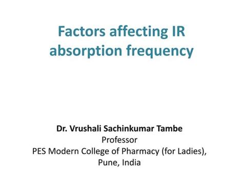 Various Factor Affecting Vibrational Frequency In Ir Spectroscopy Pdf