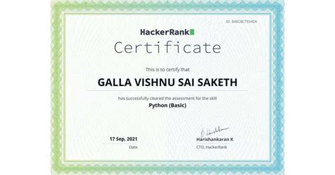 Galla Vishnu Sai Saketh Posted On Linkedin
