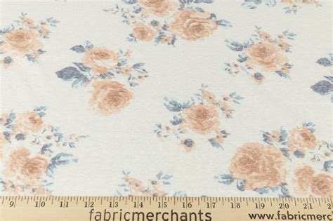 Wholesale Fabric Poly Cotton Jersey Antiquated Roses On White Fabric