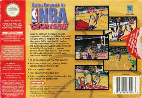 Kobe Bryant In Nba Courtside Cover Or Packaging Material Mobygames