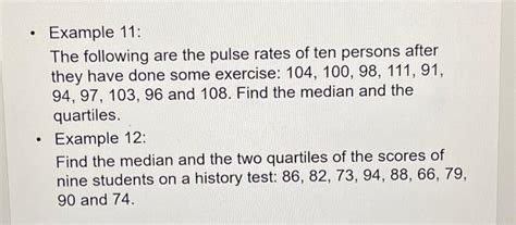 Solved Example 11 The Following Are The Pulse Rates Of Chegg Com