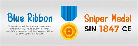Premium Vector Blue Ribbon Sniper Medal