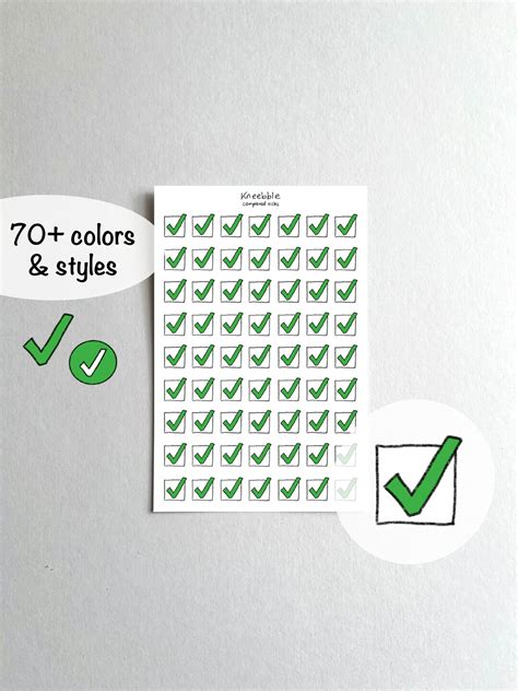 Custom Tick Sticker Done Check Sticker Icon Sticker To Do Etsy
