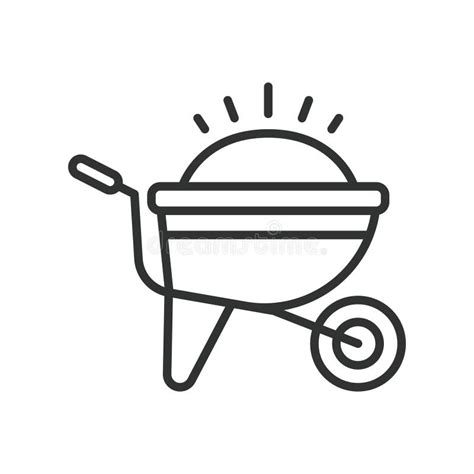 Wheelbarrow Icon In Line Design Wheelbarrow Construction Cart Tool