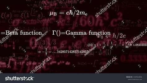 Mathematics And Physics 2d Illustration Set Of Mathematical Algorithms On Constant Background