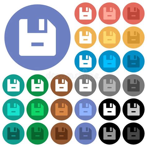 Eliminar Iconos Planos De Varios Colores Redondos Al Archivo