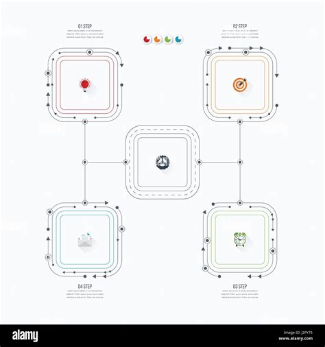 Infographics Template Four Options With Square Stock Vector Image And Art