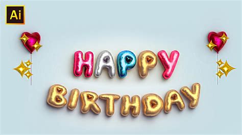 How To Make 3d Balloon Text In Adobe Illustrator Mad Box Youtube