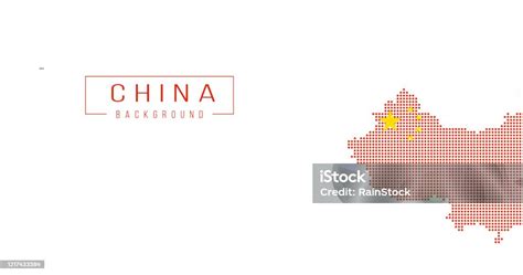 中國國圖背拉由半色調點圖案旗狀圖案製成在白色背景上隔離的向量插圖向量圖形及更多亞洲圖片 亞洲 全球性 北京 Istock