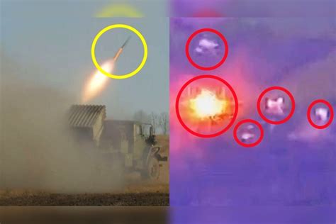 实拍俄军冰雹多管火箭炮火力全开 乌军阵地爆炸四起