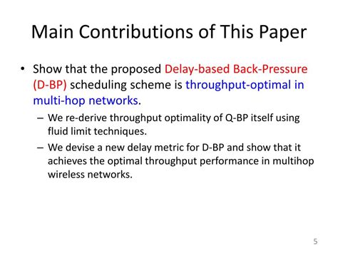 Ppt Delay Based Back Pressure Scheduling In Multi Hop Wireless