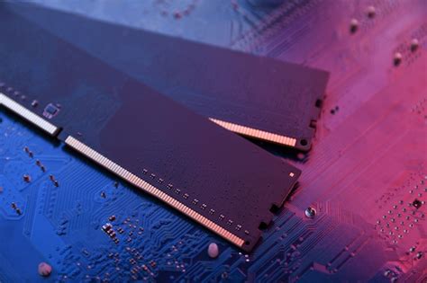 Premium Photo Computer Memory RAM On Motherboard Close Up System Main Memory Random Access