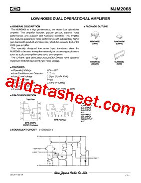 2068D Datasheet(PDF) - New Japan Radio