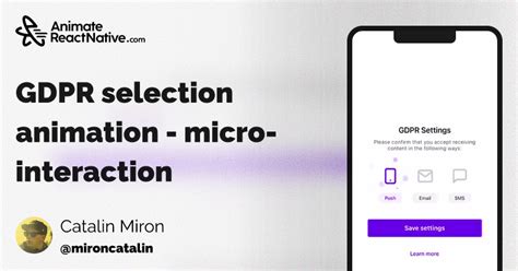 React Native Animations Gdpr Selection Animation Micro Interaction
