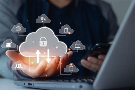 Cloud Computing And Technology Concept Business People Holding Icon