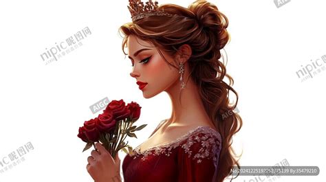 Ai创作图手绘玫瑰美女 戴皇冠的女人插画 写实人物插画 手绘女王人物 手绘玫瑰花女孩 玫瑰花插画女孩 玫瑰花少女 写实手绘美女 女王人物画 数字美女插画 女王插画 灰姑娘题材 手绘王妃 写实