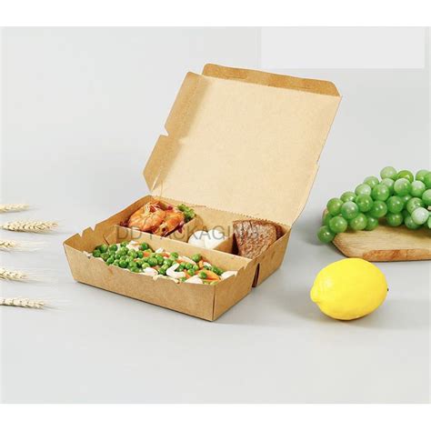 Dedee กล่องกระดาษใส่อาหาร 3ช่อง 4ช่อง 50ใบ ล๊อดแบบหน้าเรียบ 700ml 750ml Shopee Thailand