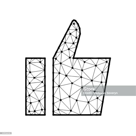 白い背景に親指を立てるかシンボルの多角形ベクター画像アイコンのように いいね！ボタンのベクターアート素材や画像を多数ご用意 いいね