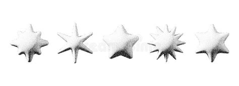 Black Stippled Stars Collection 3d Dotted Textured Sparkles And Flares
