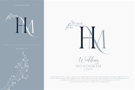 Premium Vector Hm Mh Wedding Initial Monogram Logo