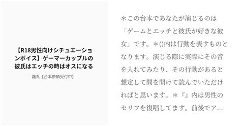 R 18 フリー台本 シチュボ 【r18男性向けシチュエーションボイス】ゲーマーカップルの彼氏はエッチの時はオ Pixiv