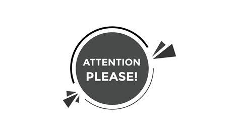 Attention Please Button Web Banner Templates Vector Illustration