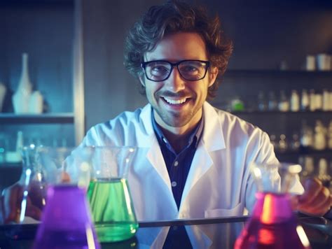 Premium Ai Image Male Scientist Conducting Experiments In A High Tech Lab