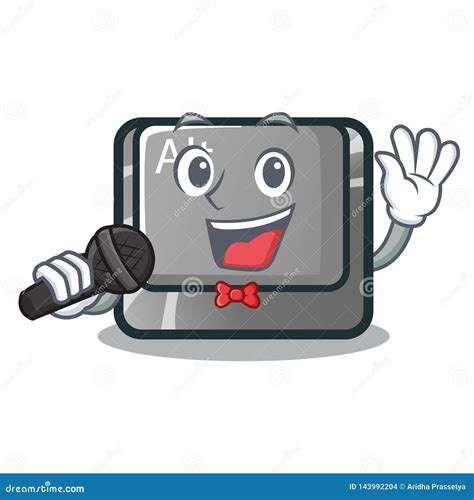 Singing Alt Character Button Attached The Keyboard Stock Vector