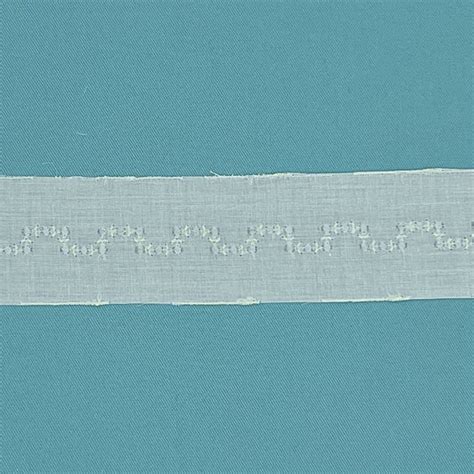 Swiss Insertion White With Blue Dot Floral Design 1 34 Wide The